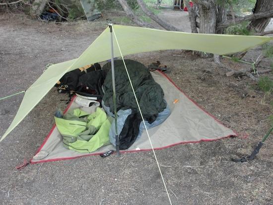 MYOG 8x7 cuben flat tarp - first time out - Backpacking Light