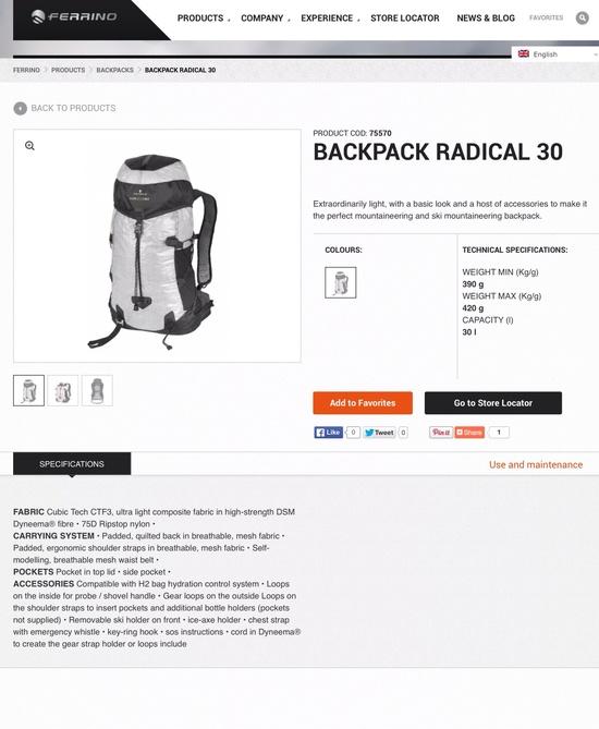 Cuben backpack from Ferrino - Backpacking Light